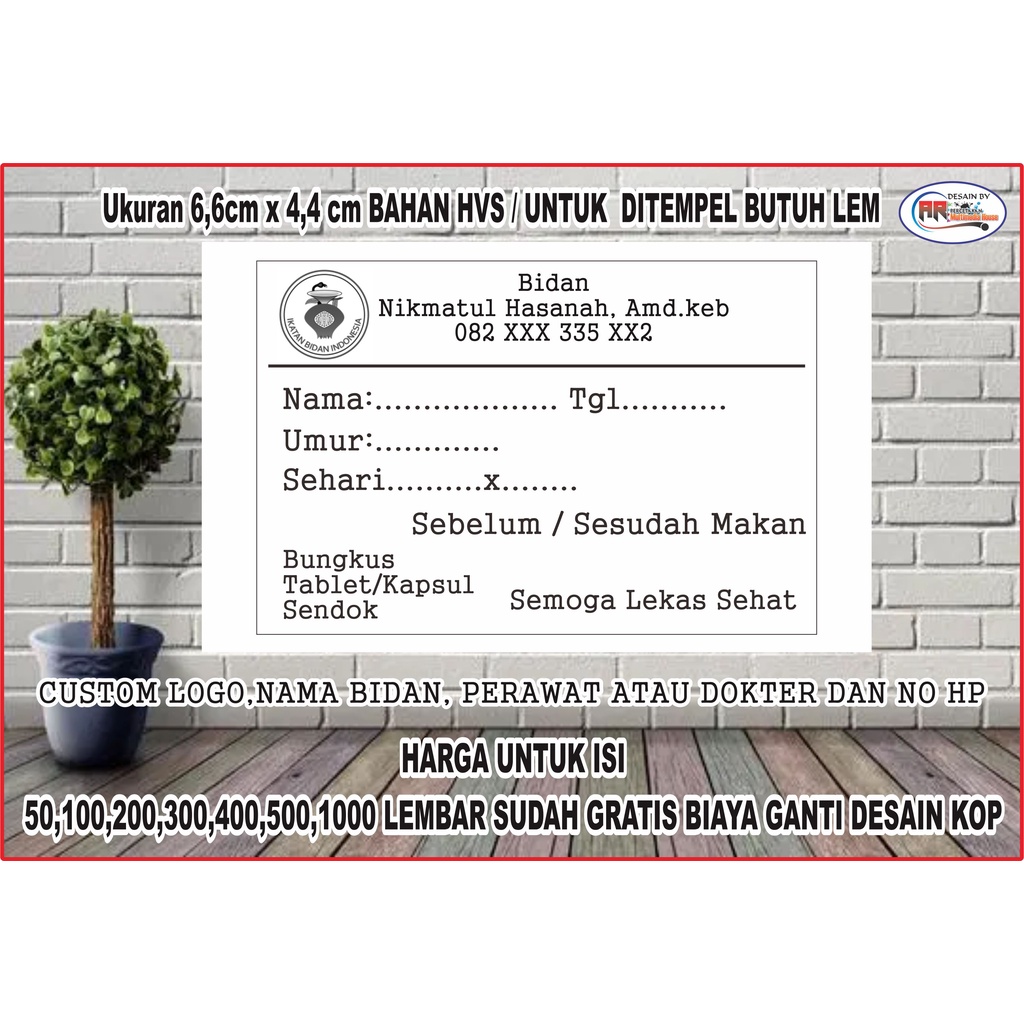 Jual CUSTOM Etiket obat non sticker kapsul tablet termurah harga per ...