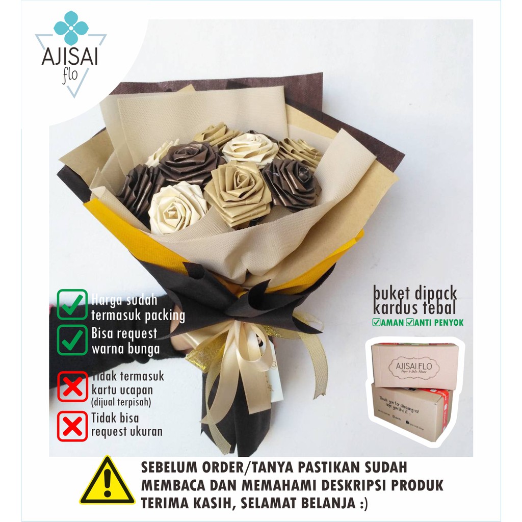 Jual Ajisaiflo Bouqet Bunga Mawar Kertas Isi 10 Tangkai | Shopee Indonesia