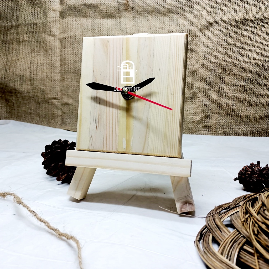 Jual Jam Meja Kayu Polos Jam Duduk Jam Unik Jam Kayu AESTHETIC | Shopee ...