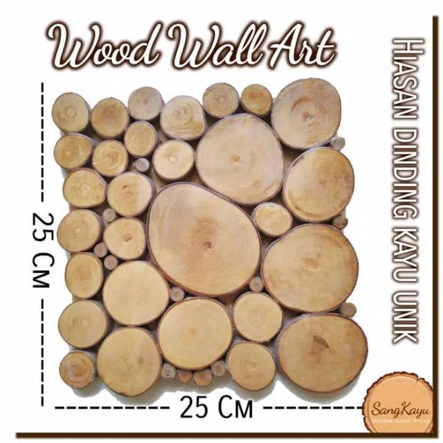 Jual Hiasan dinding kayu unik 25x25 Cm Wood wall art wood wallpaper ...