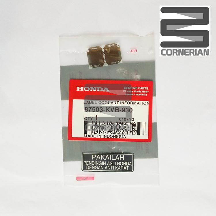 Jual [ CORNERIAN ] Honda Motor Label Coolant Sticker Ori Stiker Asli ...