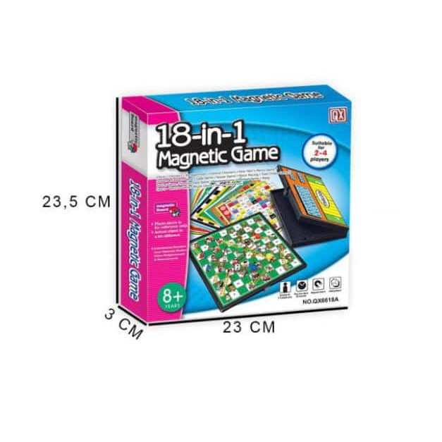 Jual Mainan Keluarga Edukasi Anak Magnetic Board Game 18in1 Ludo - Hama ...
