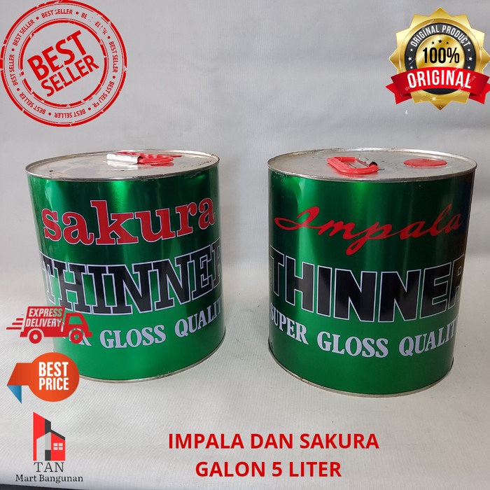 Jual Thinner Tiner Impala Sakura Galon 5 L Liter Pengencer CAT | Shopee Indonesia
