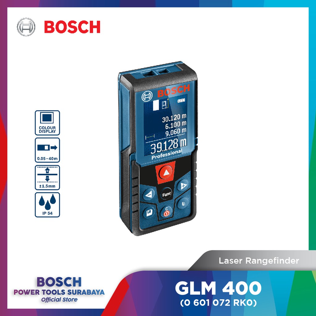 Jual Meteran Laser Digital Bosch GLM 400 Laser Rangefinder 40 Meter | Shopee Indonesia
