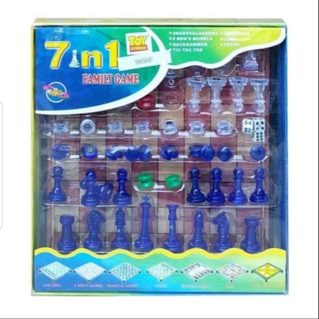 Jual 7in1 family game Papan permainan board game ular tangga catur ...