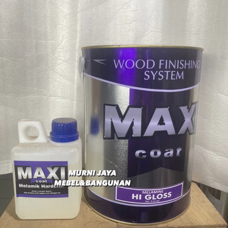 Jual MAXI TOP COAT HI GLOSS 5L + HARDENER SET / CAT MELAMINE MEBEL ...