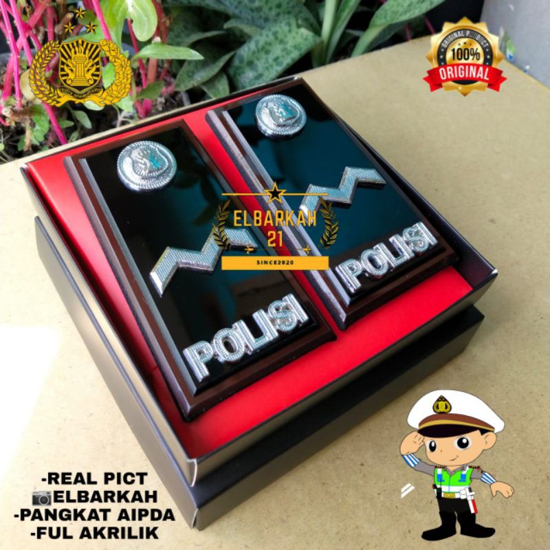 Jual Pangkat Polisi Aipda Full Akrilik Lis Coklat Kualitas Exlusiv ...