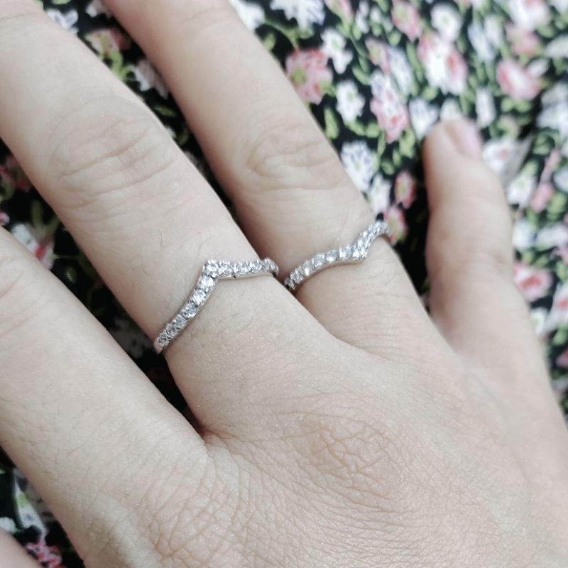 Jual Cincin V Perak Asli 925 Aurel Fuji Nagita Krom Emas Putih | Shopee ...