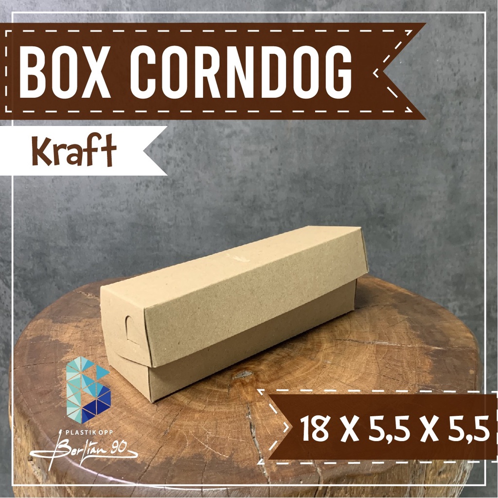 Jual ( ECER ) BOX CORNDOG 18X5,5+5,5 CM/SOSIS/DUS MAKANAN/PAPER BOX/DUS ...