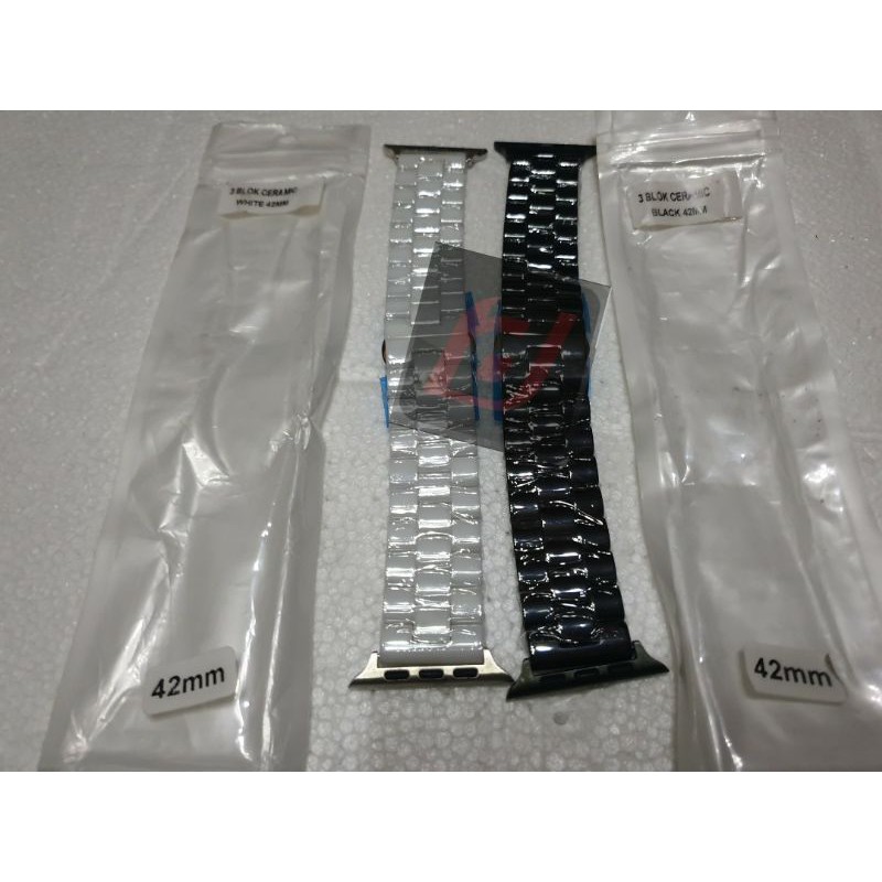 Jual strap tali jam 3 blok ceramic apple watch 42mm dan 44mm | Shopee ...