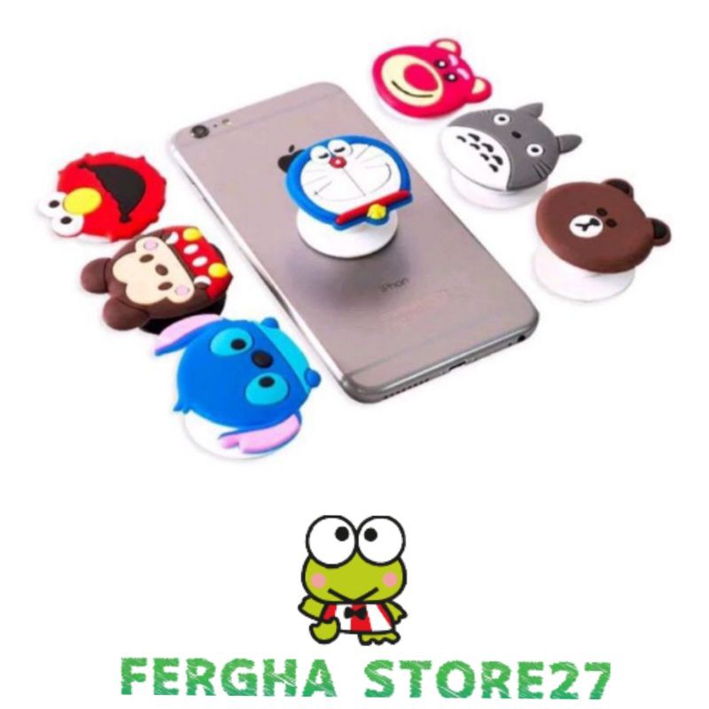 Jual POP SOCKET KARAKTER 3D GAMBAR TIMBUL DORAEMON PANDA BRUANG DLL ...