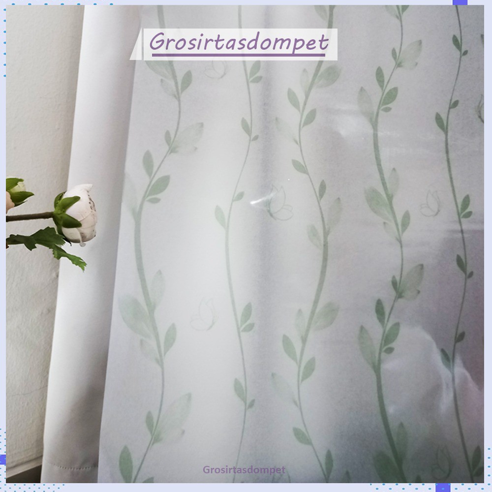 Jual Stiker Kaca Motif Daun Rambat Hijau Kupu Sticker Jendela ...
