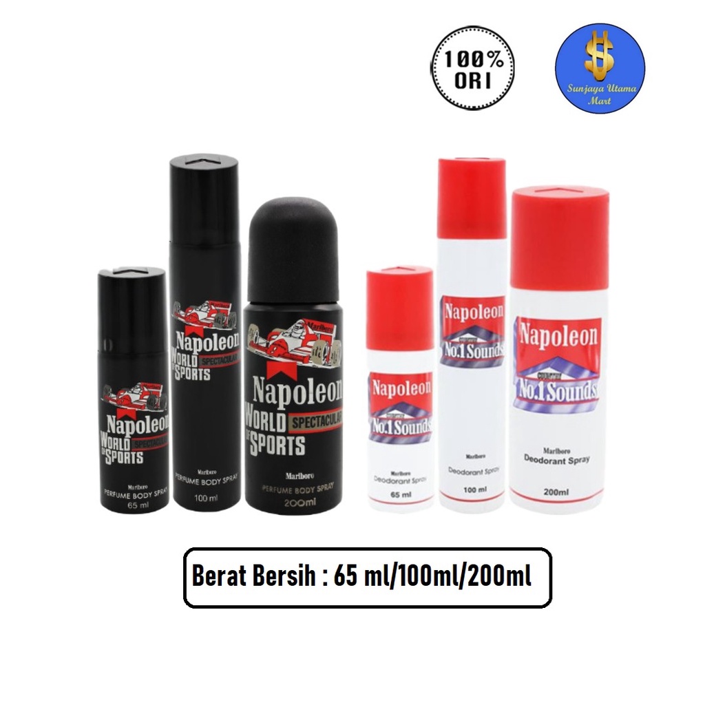 Jual Parfum Napoleon Marlboro Deodorant Body Spray 65ml/100ml/200ml All ...