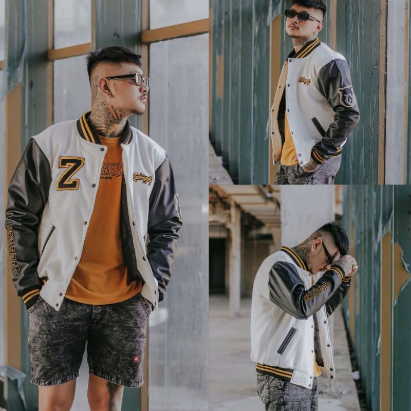 Jual Jaket Varsity Leather Wolv Legendary | Varsiti Jacket Pria | Jeket ...