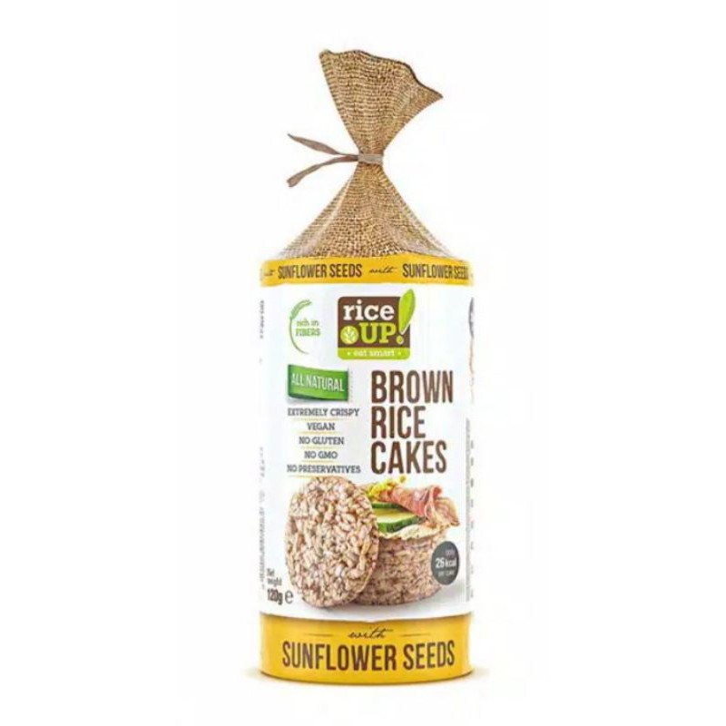 Jual RICE UP BROWN RICE CAKES SUNFLOWER SEEDS 120gr | Shopee Indonesia