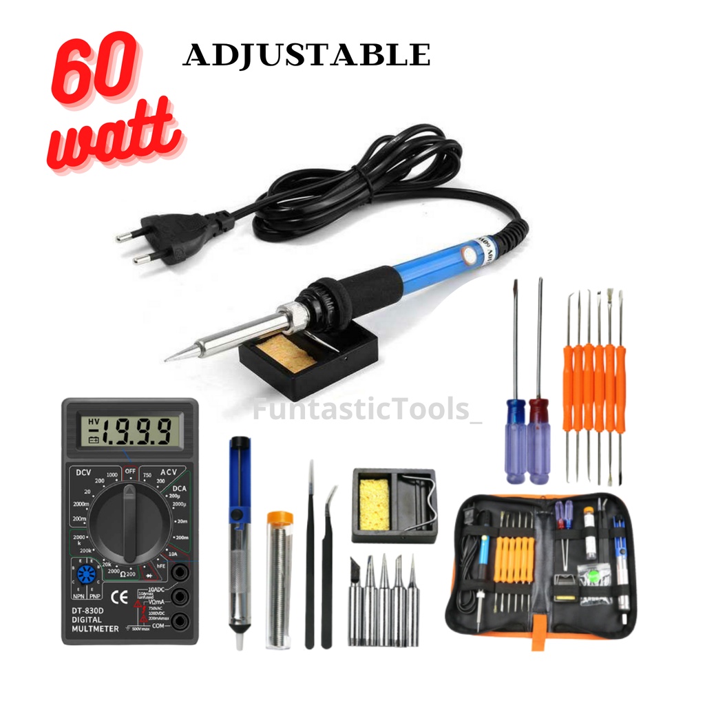 Jual Paket solder listrik 60 watt lengkap Patri Multimeter | Shopee ...