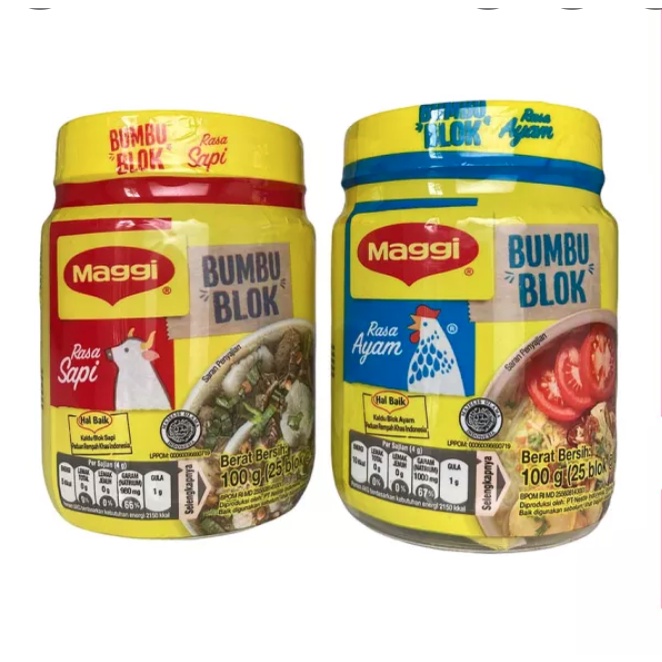 Jual Maggi Blok Bumbu Penyedap Kaldu Masak 100gr - Rasa Ayam / Sapi ...