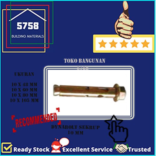 Jual Dynabolt Dinabolt Sekrup Skrup Baut Tanam 8mm Ukuran 48mm 67mm ...