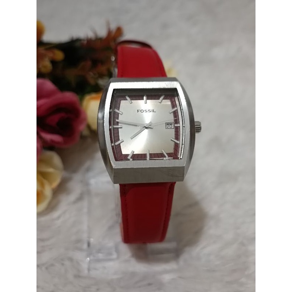 Jual ~ Jam Fossil Vintage Analog Red Leather Authentic | Shopee Indonesia