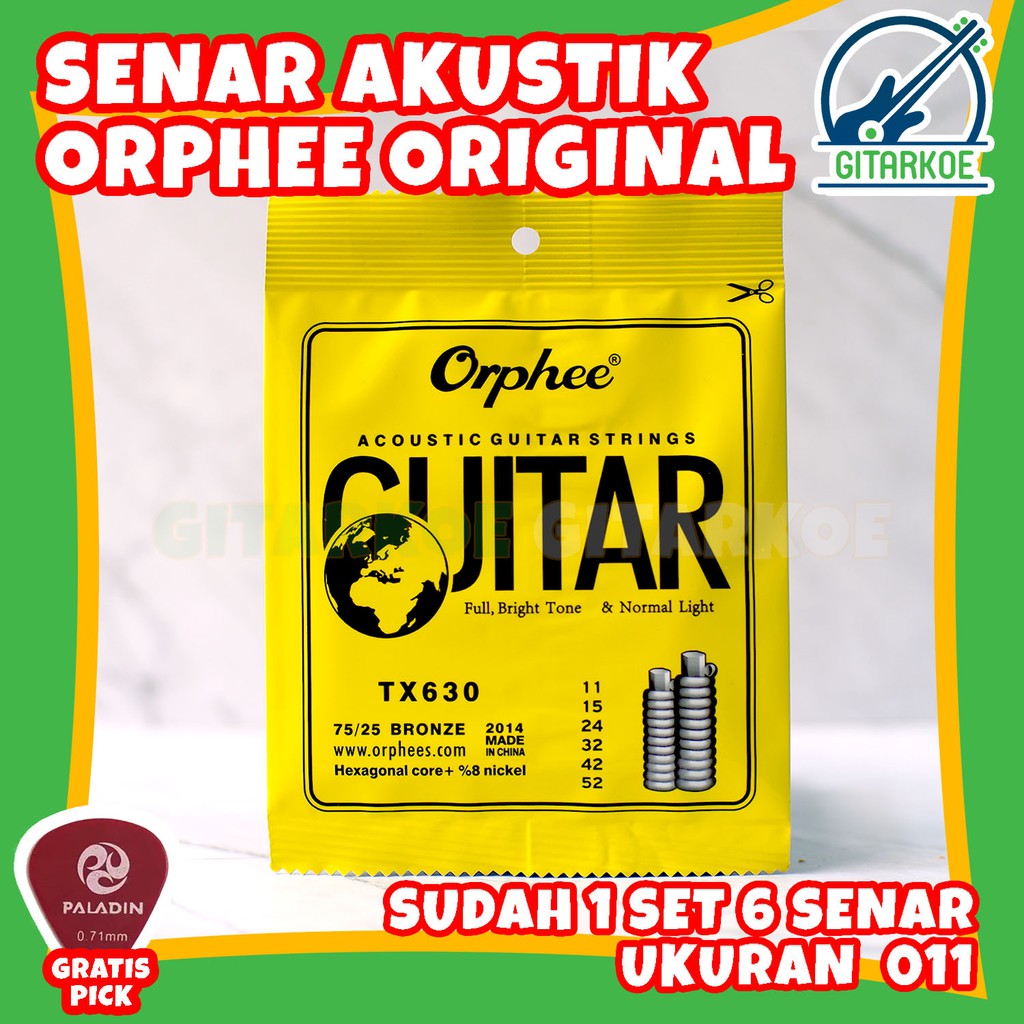 Jual Senar Gitar Akustik Orphee Acoustic Guitar Strings Normal Light ...