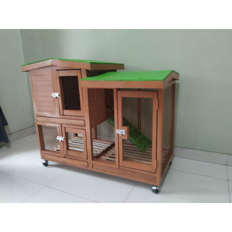 Jual kandang kelinci tingkat bahan kayu room hewan peliharaan marmut ...