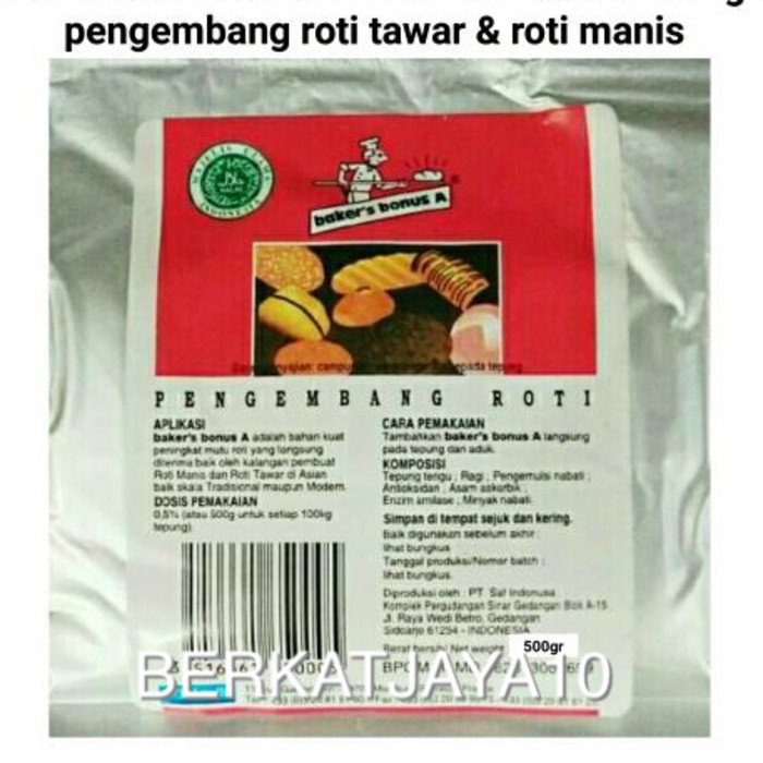 Jual BAKER'S BONUS Pengembang Roti HALAL Bakers Bonus Baker Bonus 500 ...
