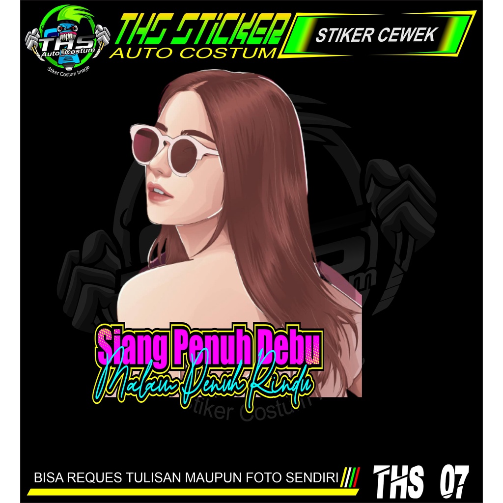 Jual Stiker Cewek Cantik Vinyl Bisa Request Custom Sticker Variasi ...