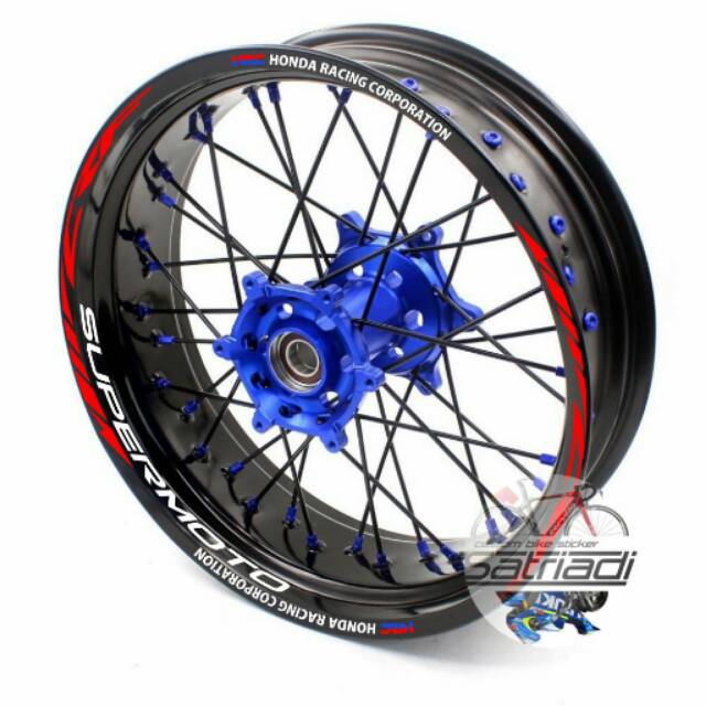 Jual Stiker Velg Stickee Motor Supermoto HRC ring 17 | Shopee Indonesia