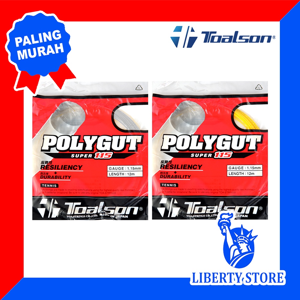 Jual Senar Raket Tenis Lapangan Original Toalson Polygut Super115 ...