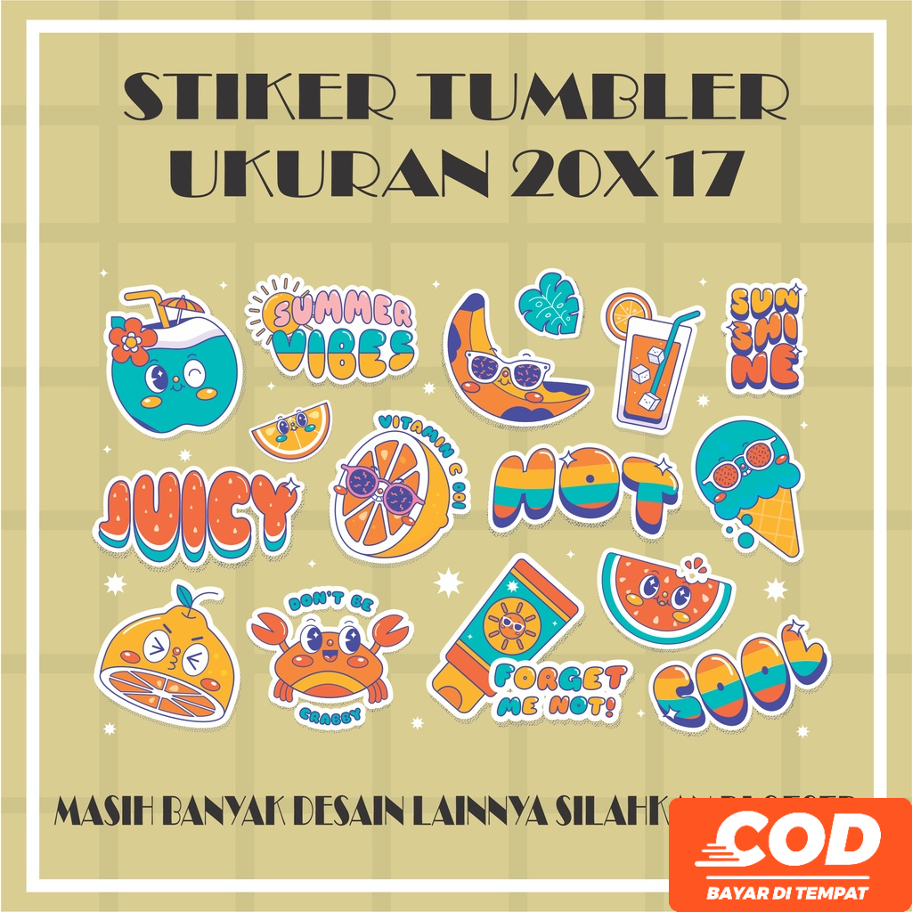 Jual Sticker Tumbler Waterpoof Sticker lucu | Shopee Indonesia