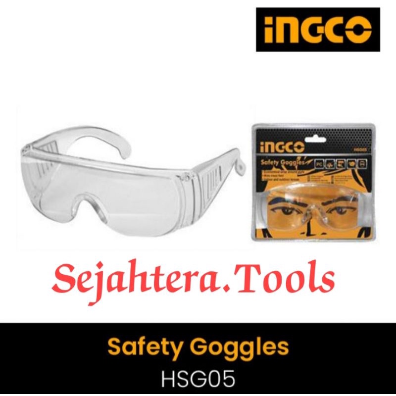 Jual kacamata proyek tukang hsg05 ingco kaca mata pelindung transparan | Shopee Indonesia