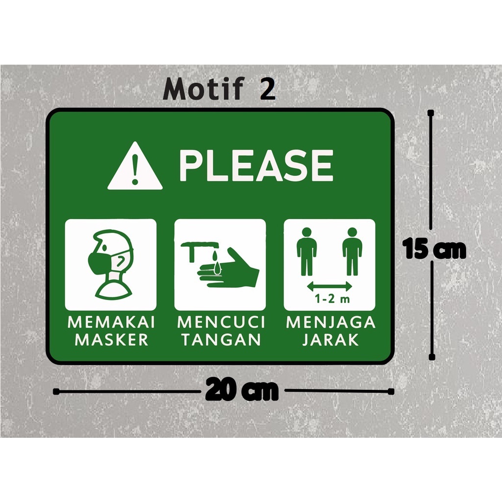 Jual Stiker Protokol Kesehatan / Sign Board Healthy Protocol Cuci ...