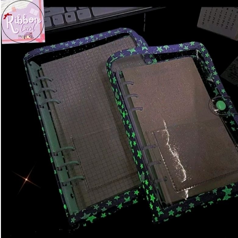 Jual A5 Cover Glitter Binder STAR GLOW IN THE DARK 6 Ring Besi Warna ...