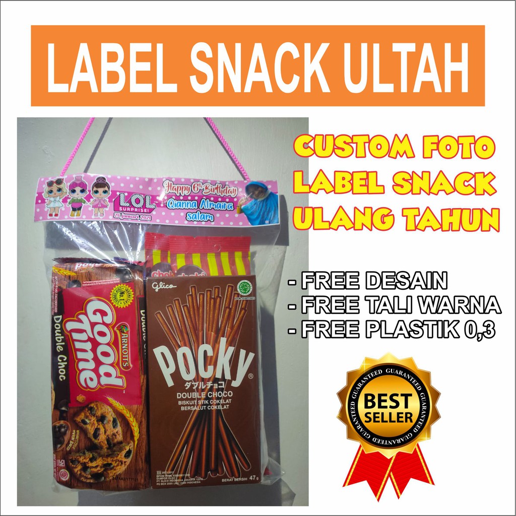 Jual Label + Plastik Snack ultah custom FREE DESAIN | Shopee Indonesia