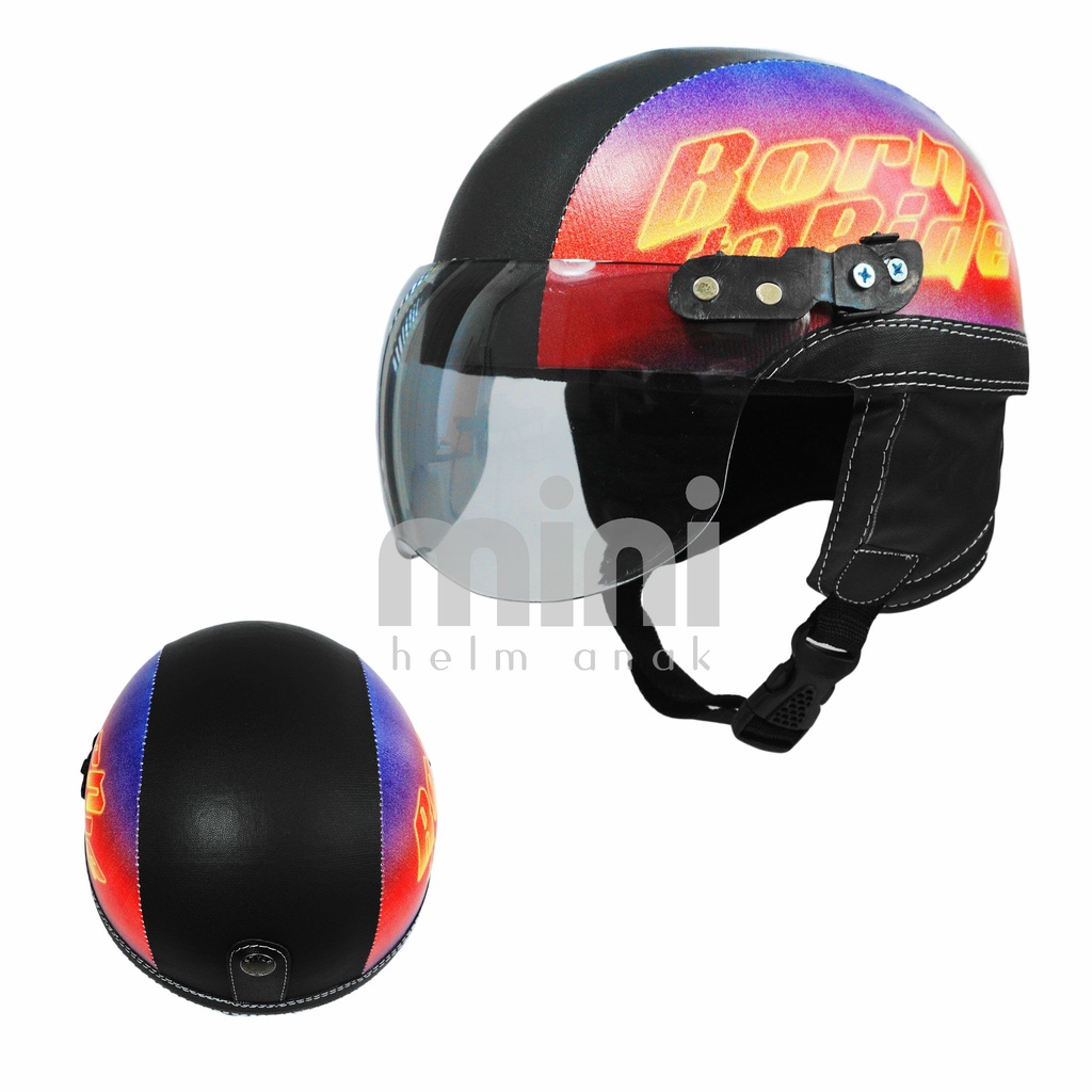 Jual Helm Anak Mini Retro Classic Series Born To Ride | Shopee Indonesia