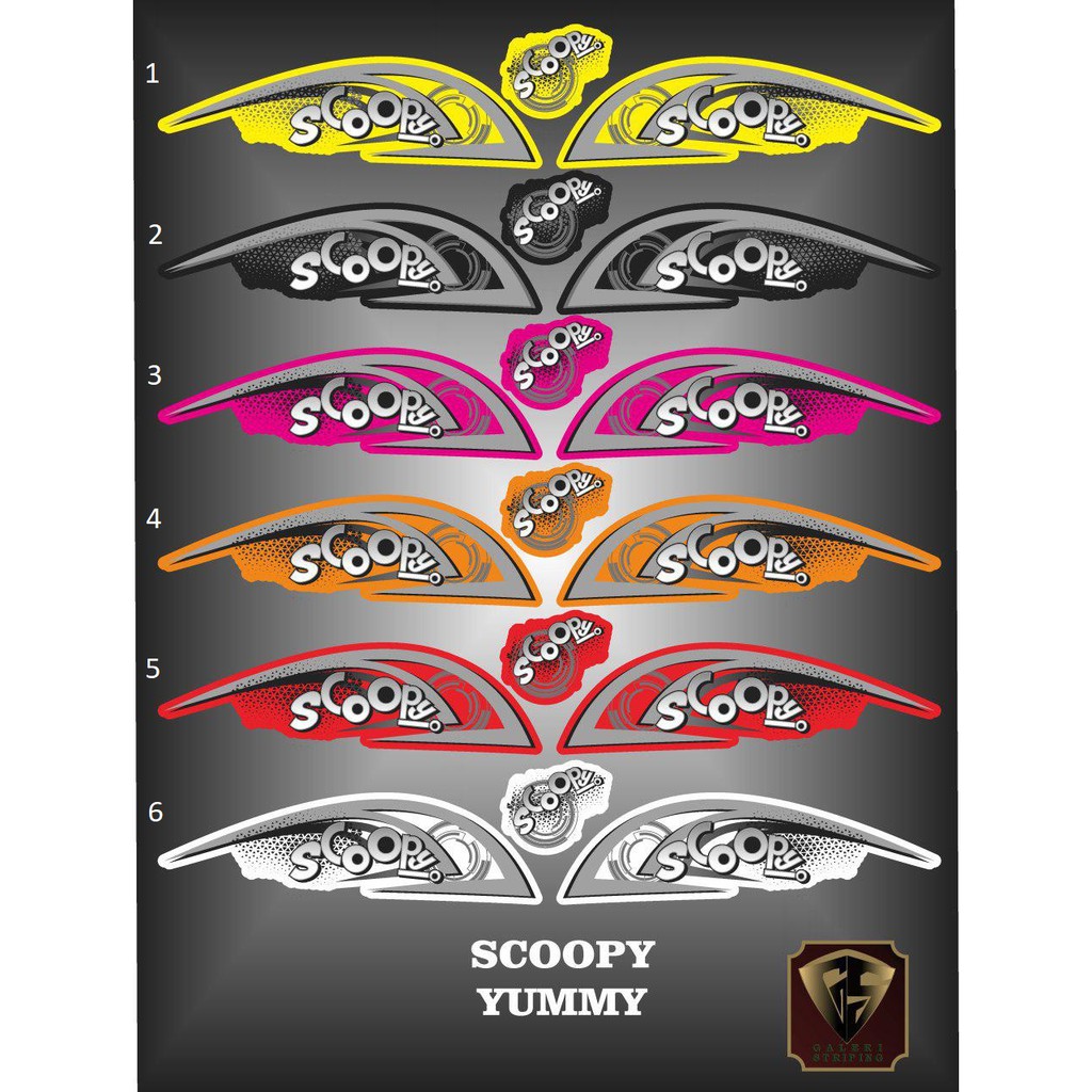 Jual Stiker Striping Scoopy Yummy Background Warna | Shopee Indonesia