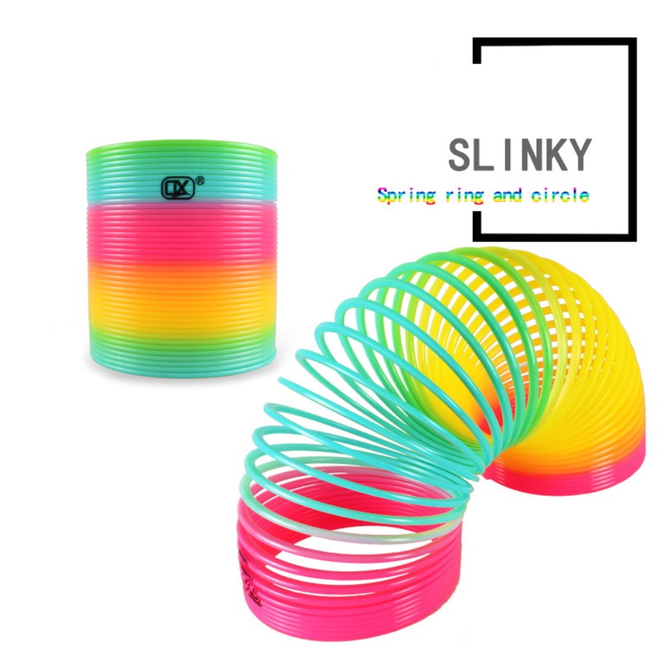 Jual [LOGU] Mainan slinky rainbow spring besar, Mainan per slinky pegas ...