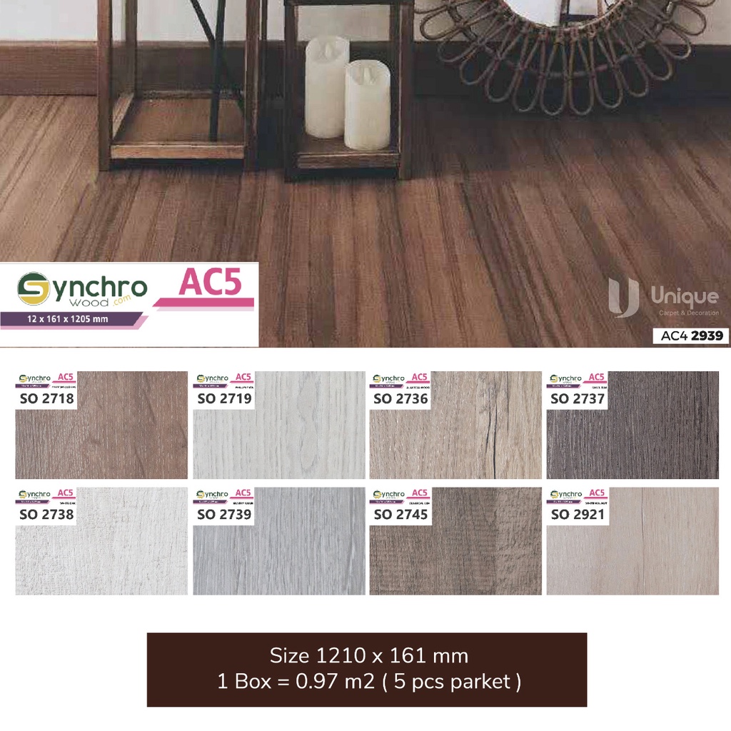 Jual Lantai Parket Kayu Anti Rayap Tahan Air / Parket Synchrowood AC5 ...