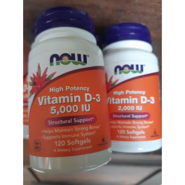 Jual Now Foods Vitamin D3 2000 IU | 5000 IU | D3 & K2 | Shopee Indonesia
