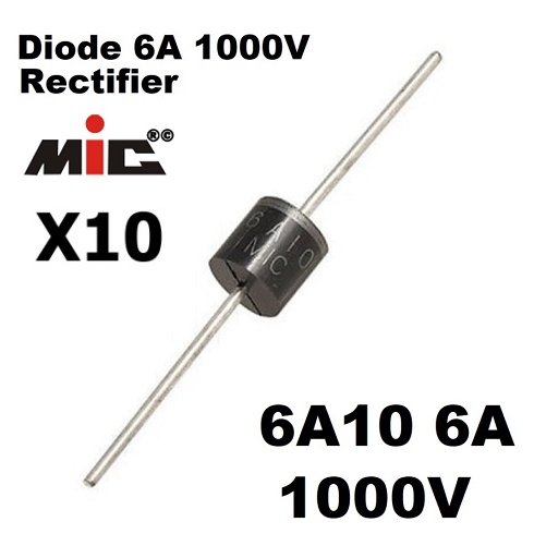 Jual x10 Dioda 6A 1000V MIC Asli Diode Rectifier R-6 6A10 6A 1000V 6 ...
