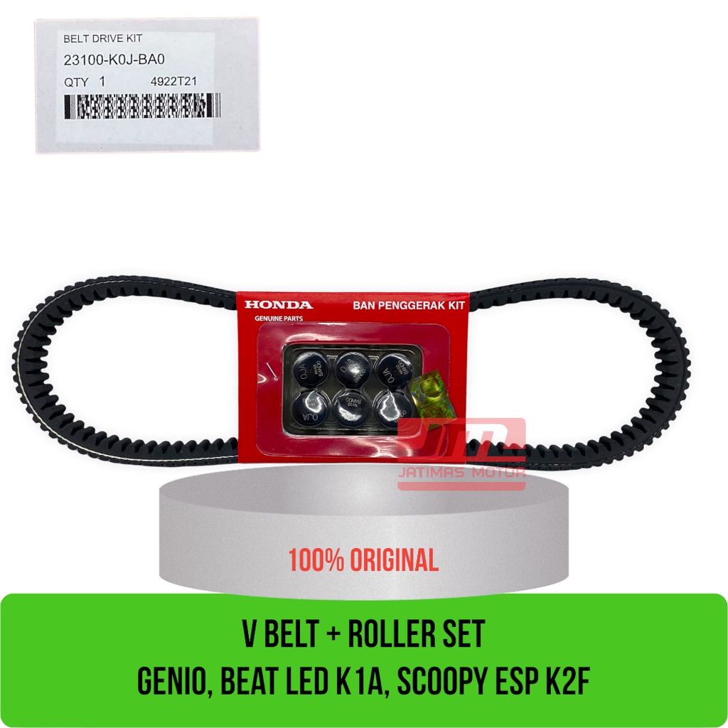 Jual V belt roller set genio beat led scoopy esp K2F 23100-K0J-BA0 23100-K0J-N01 | Shopee Indonesia