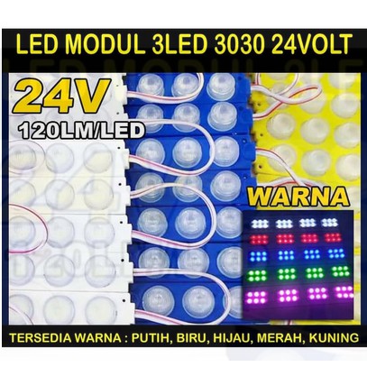Jual Lampu LED Modul Strip 3 Mata 24 Volt LED 24V 3 MATA 7520 Besar 3W 3 watt ECERAN | Shopee ...