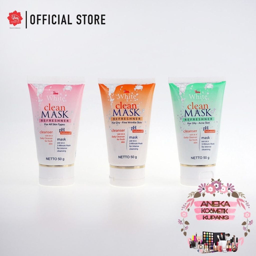 Jual Viva White Clean Mask Refreshner Face Cleanser / Masker 50g ...