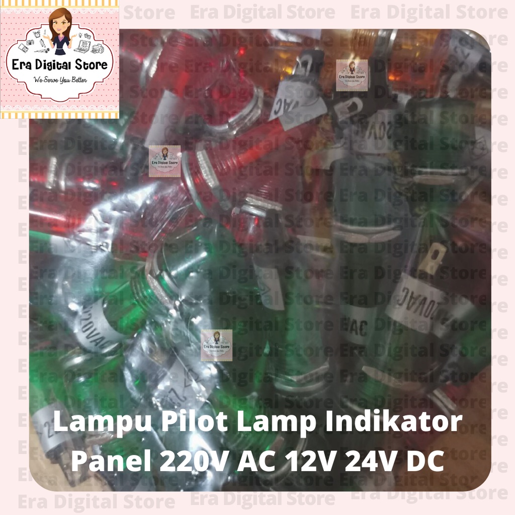 Jual Lampu Pilot Lamp Indikator Panel 220V AC 12V 24V DC Berbagai Warna ...