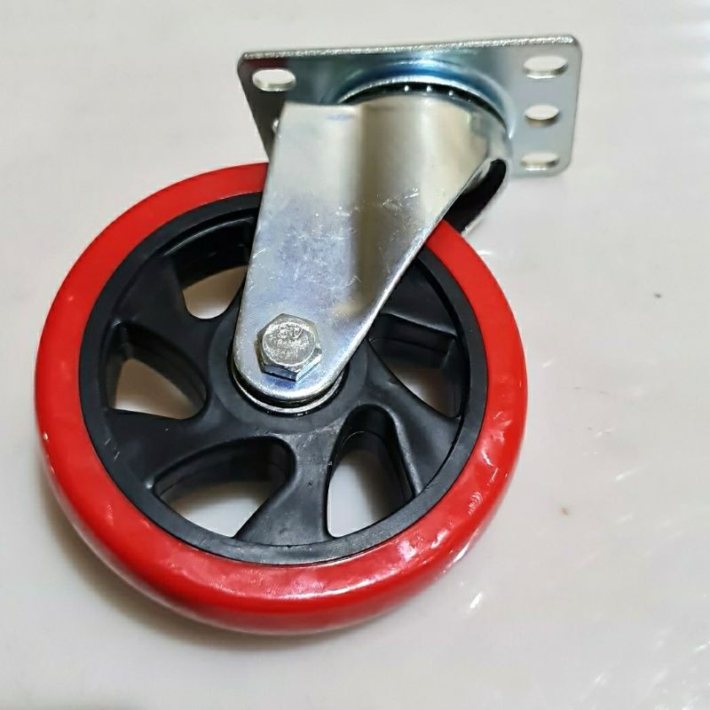 Jual Roda Polyurethane Taiwan 4 inch putar | Shopee Indonesia