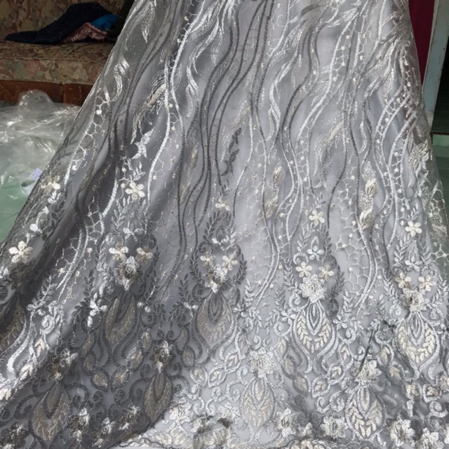 Jual Kain tile akar bordir bunga tepi | Shopee Indonesia