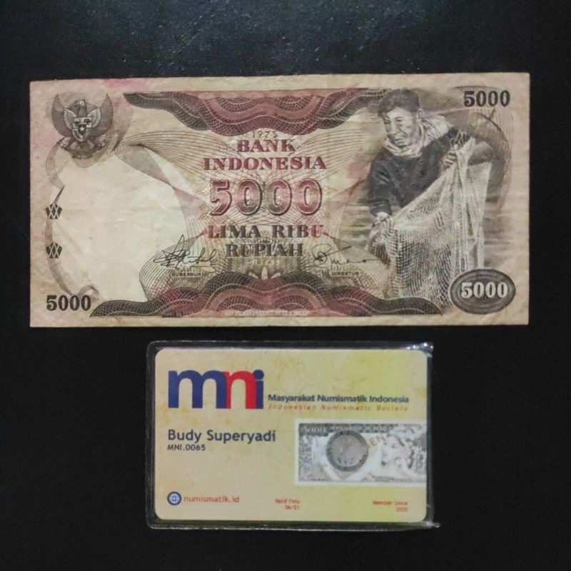 Jual Uang Kertas Kuno Indonesia Rp 5000 1975 Penjala | Shopee Indonesia