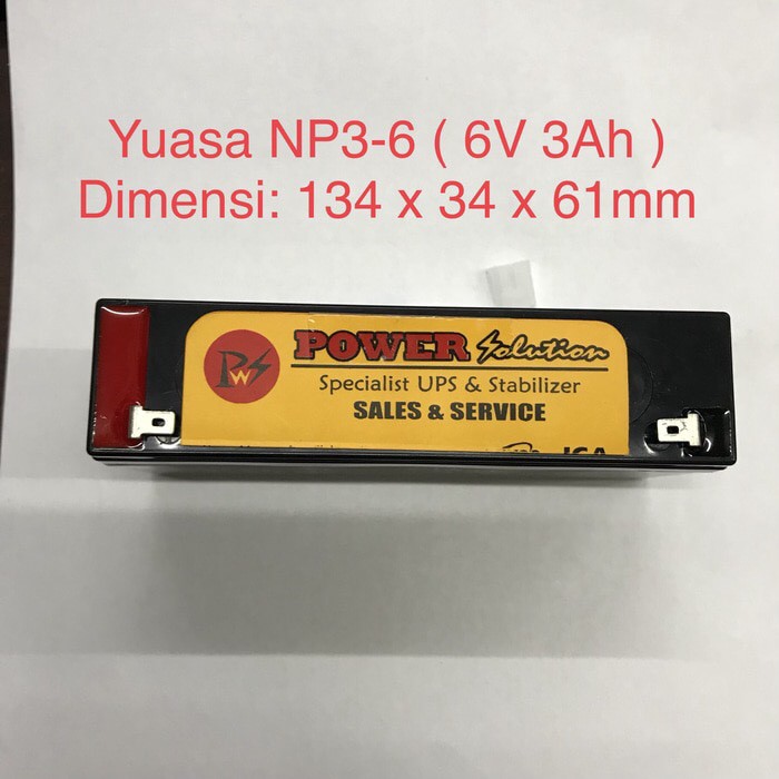 Jual Baterai Aki Kering Yuasa 6v 3Ah / Yuasa Np3-6 / Yuasa Battery 6v ...