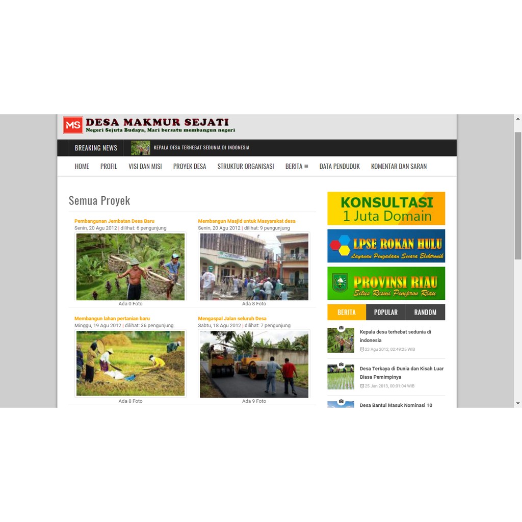 Jual Website Portal Berita Desa Responsive dengan PHP | Shopee Indonesia
