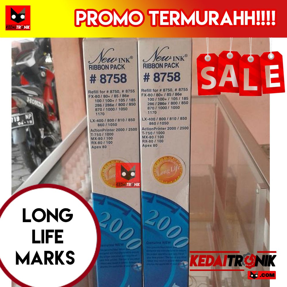 Jual Pita EPSON LX300 LX 300 RIBBON New INK New INK 8758 #8758 Tinta ...